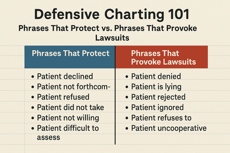 Defensive Charting 101: Phrases That Protect vs. Phrases That Provoke ...