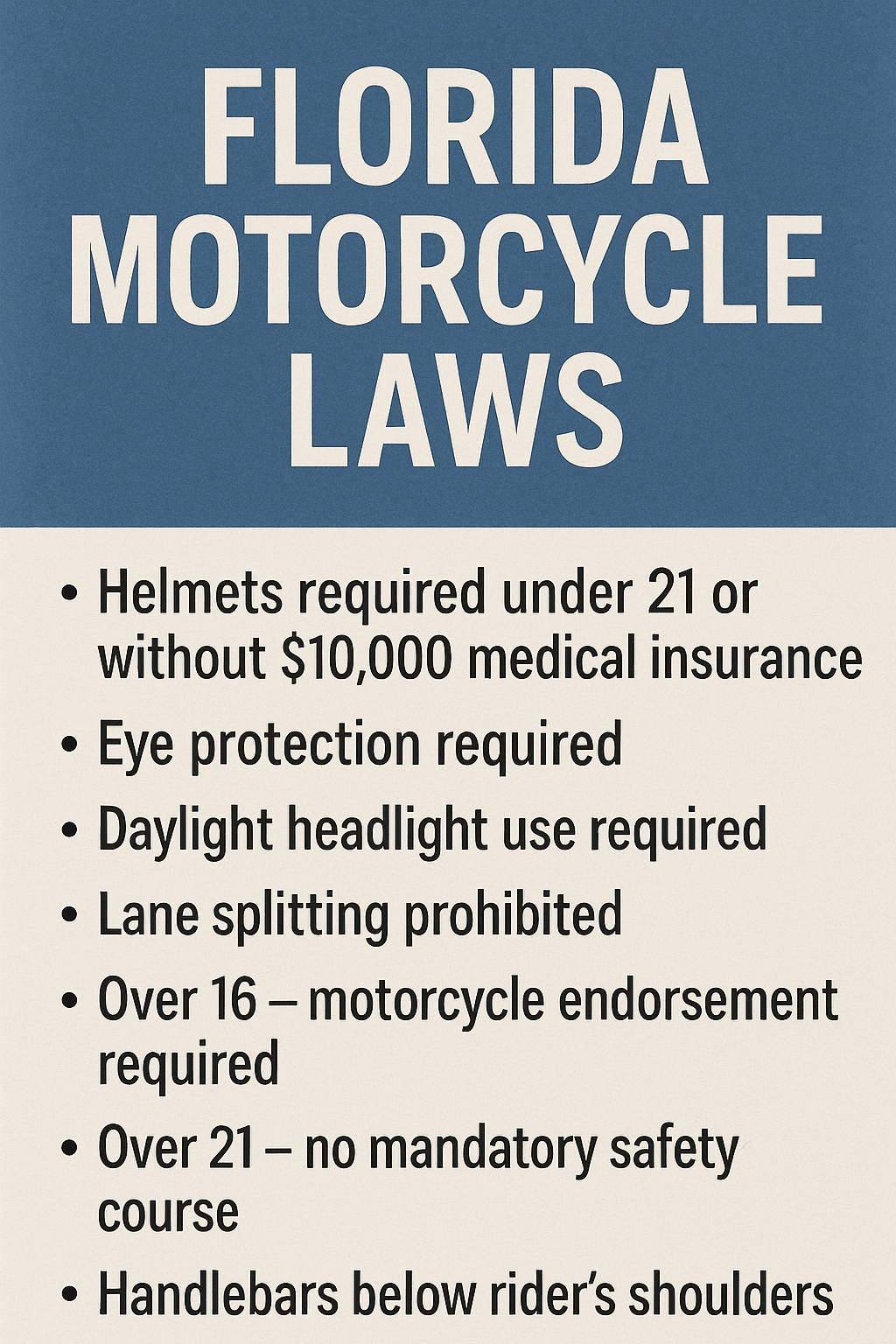 Florida Motorcycle Laws | PWD Law Firm