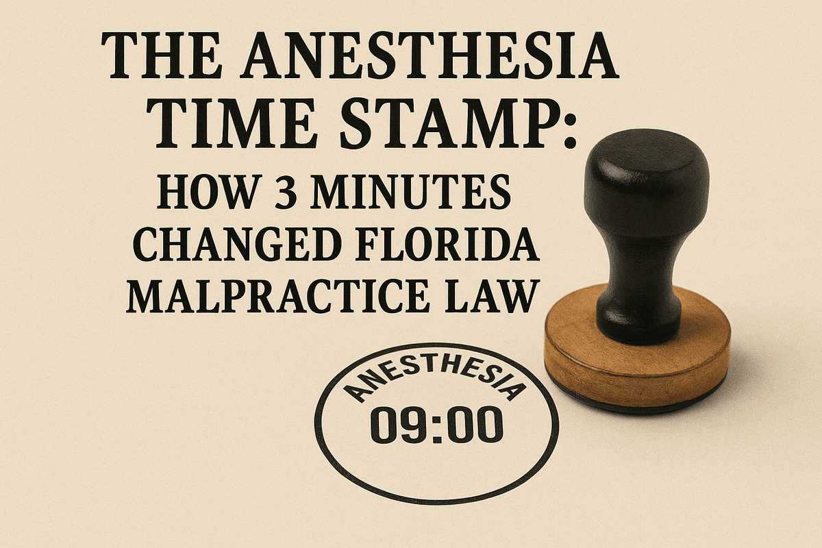 The Anesthesia Time Stamp: How 3 Minutes Changed Florida Malpractice ...
